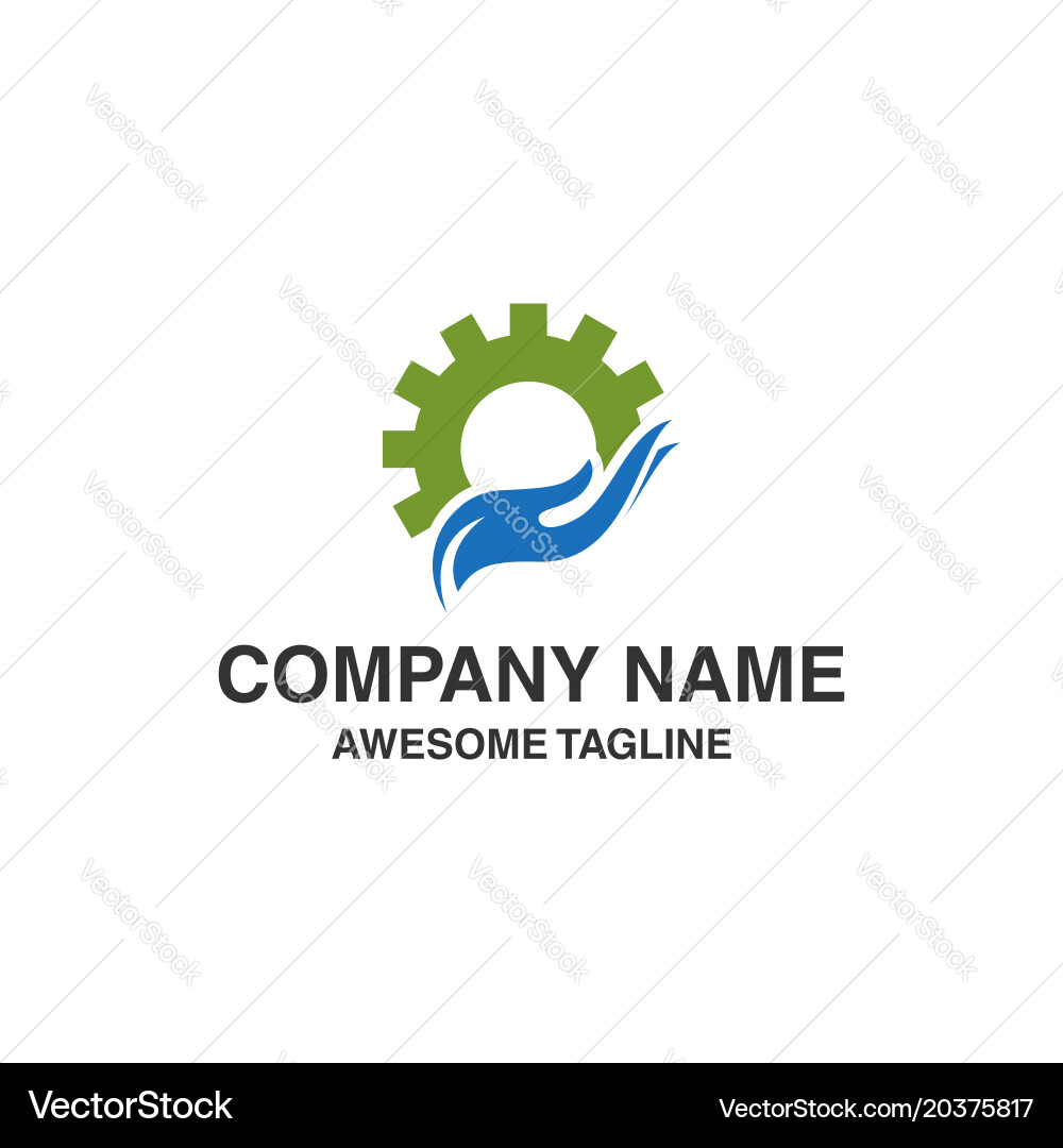 Gear hand care logo Royalty Free Vector Image - VectorStock
