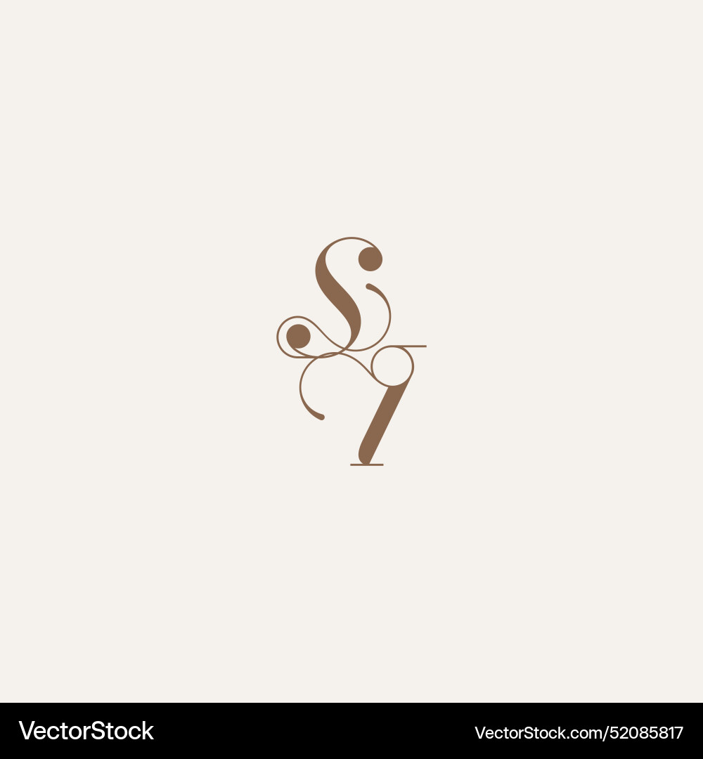 Initial monogram logo wedding concept design Vector Image