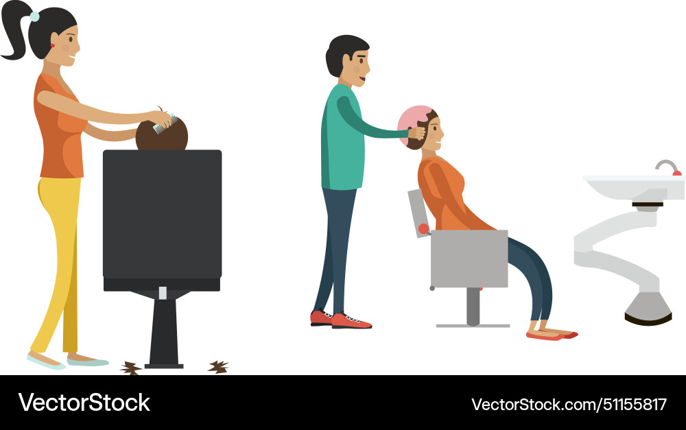 People at beauty salon icon isolated Royalty Free Vector