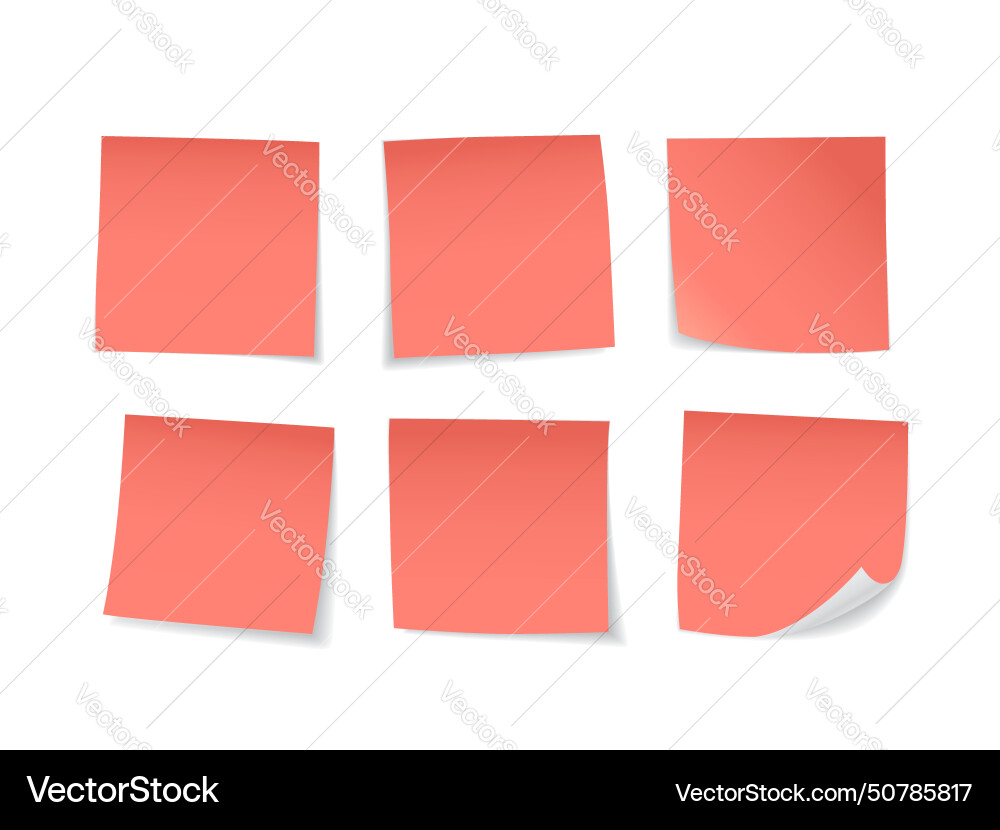 Red sticky notes set suitable Royalty Free Vector Image
