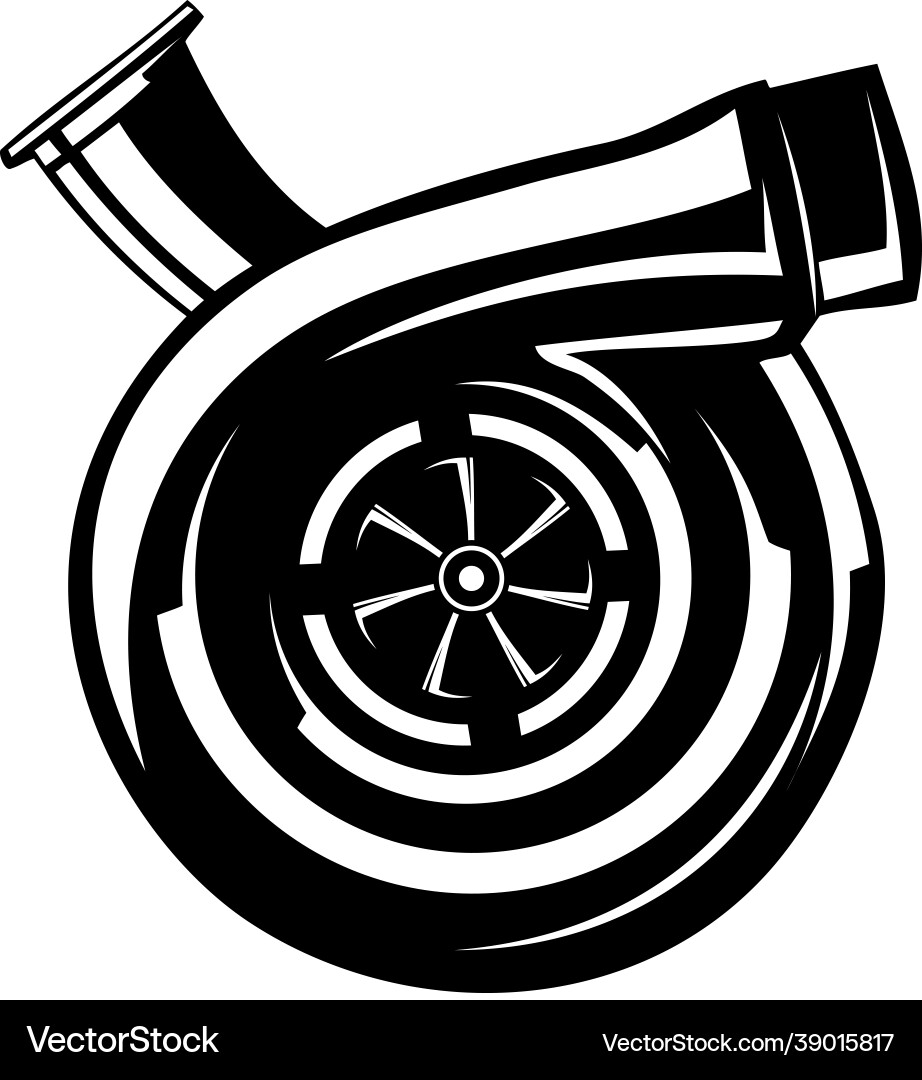 Turbo silhouette black and white Royalty Free Vector Image