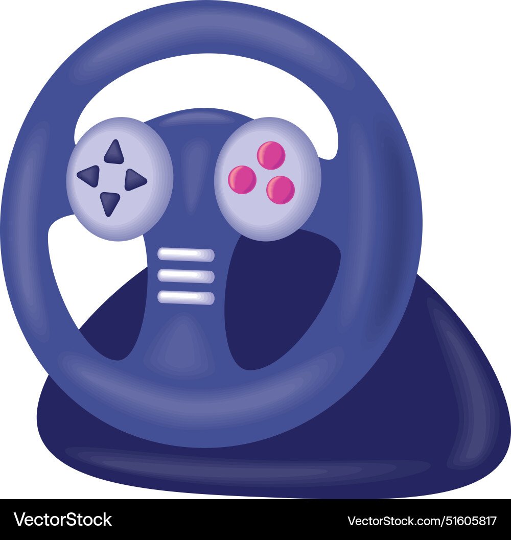 Video game steering wheel Royalty Free Vector Image