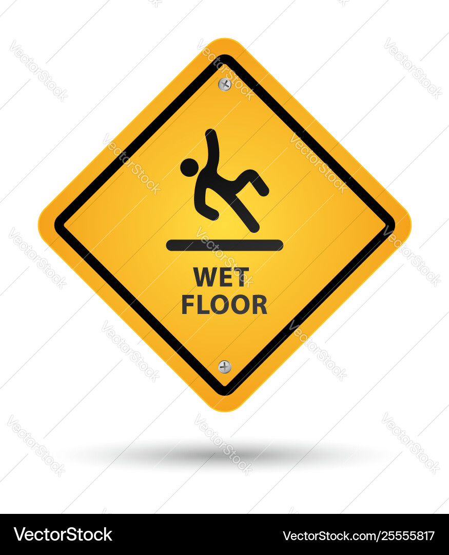 Wet Floor Warning Sign Royalty Free Vector Image