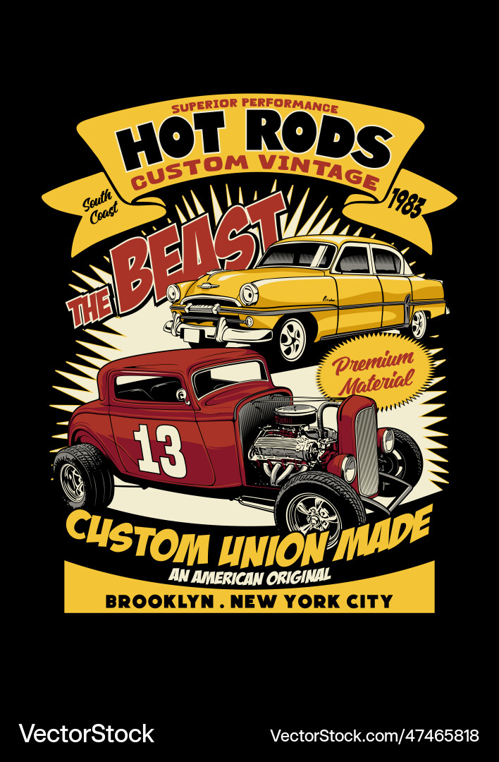 Classic Hot Rod Art Royalty Free Vector Image - VectorStock