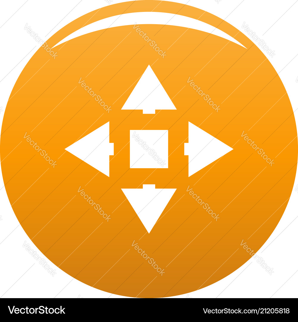 Cursor displacement icon orange Royalty Free Vector Image