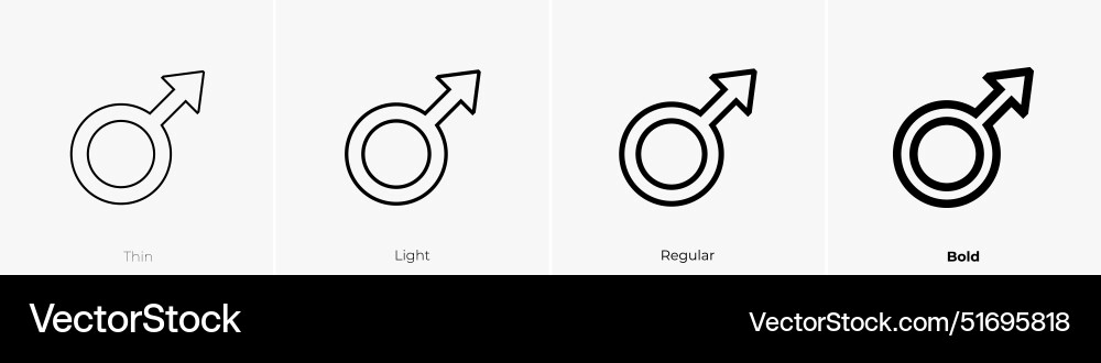 Gender icon thin light regular and bold style Vector Image