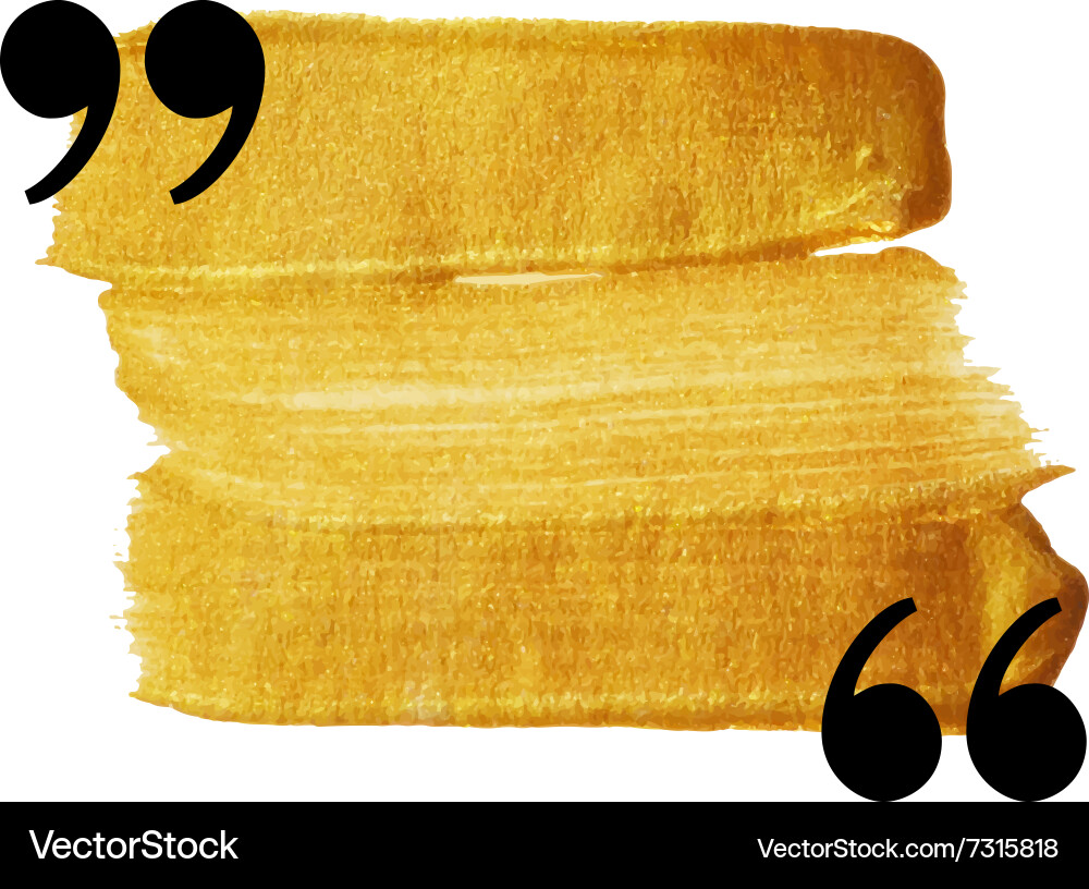 Gold stain quotation mark speech bubble Royalty Free Vector