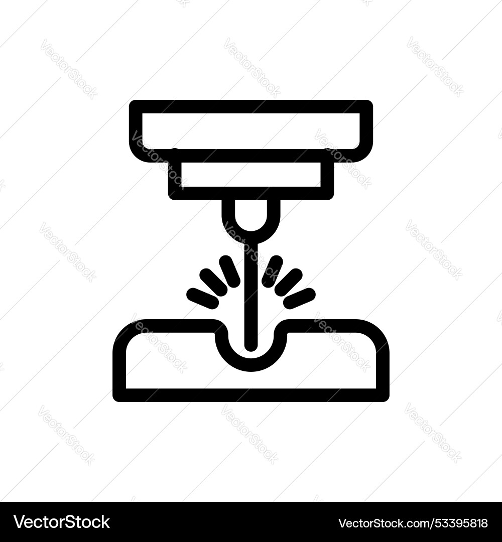 Laser machine line icon isolated on white Vector Image