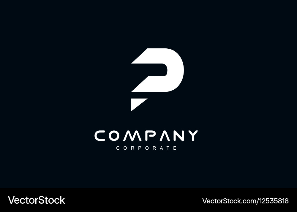 Letter P Logo Icon - Minimalist Style Royalty Free Vector