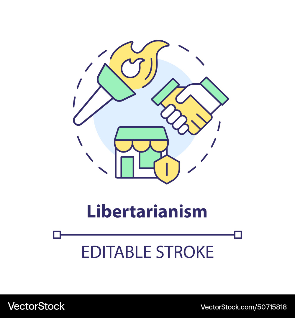 Libertarianism ideology multi color concept icon Vector Image