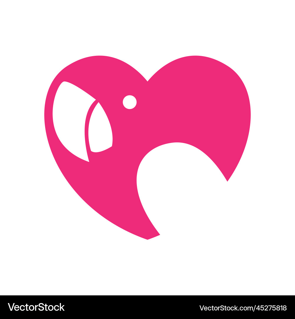 Love bird heart icon logo Royalty Free Vector Image