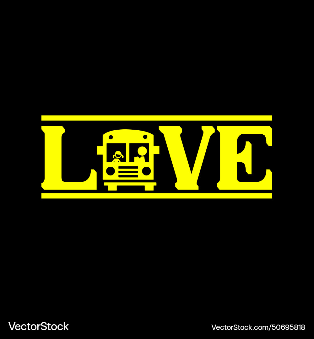Love school bus driver typography gift for busdriv