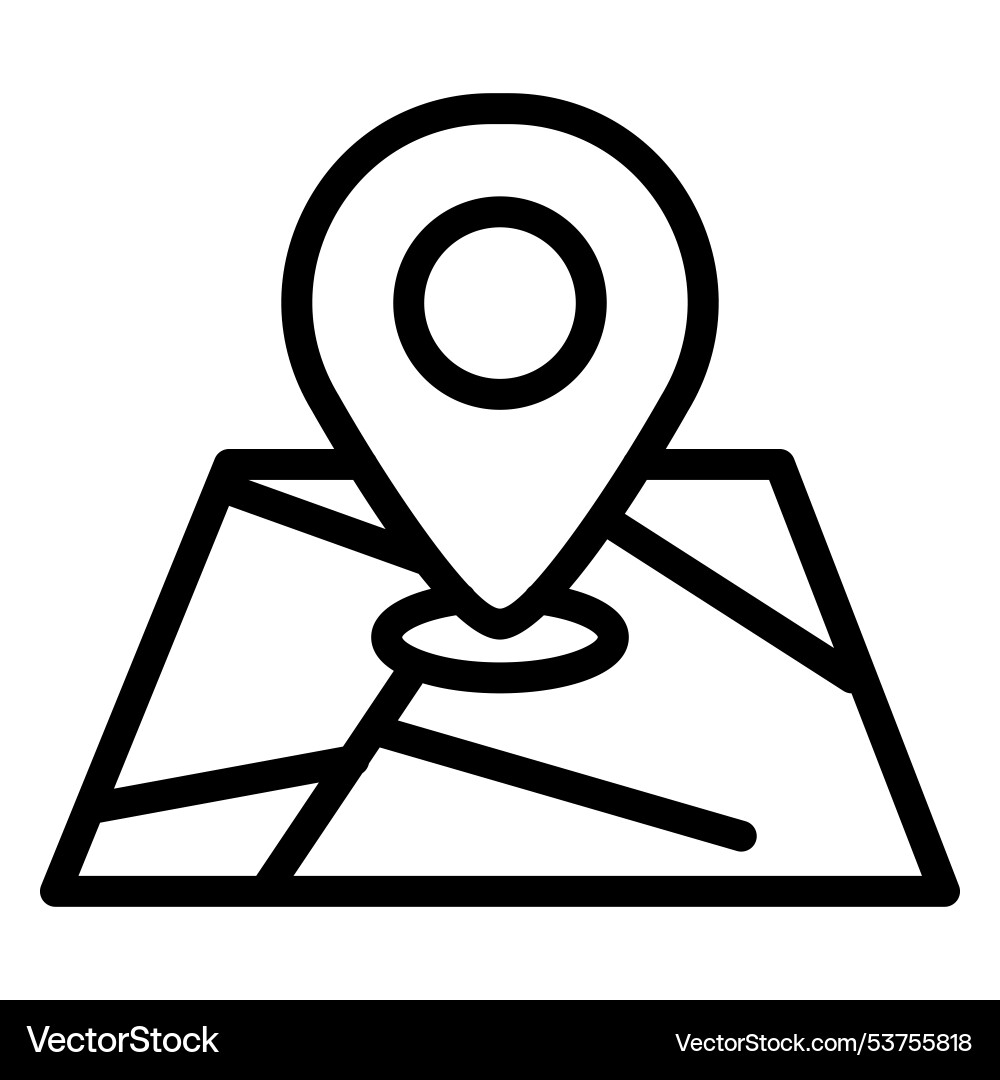 Map with placeholder on top icon line Royalty Free Vector