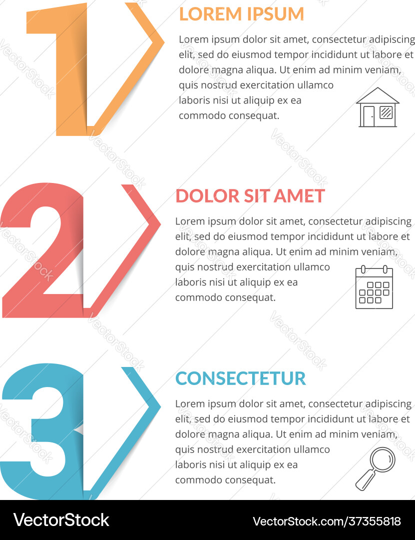Three steps infographic template Royalty Free Vector Image