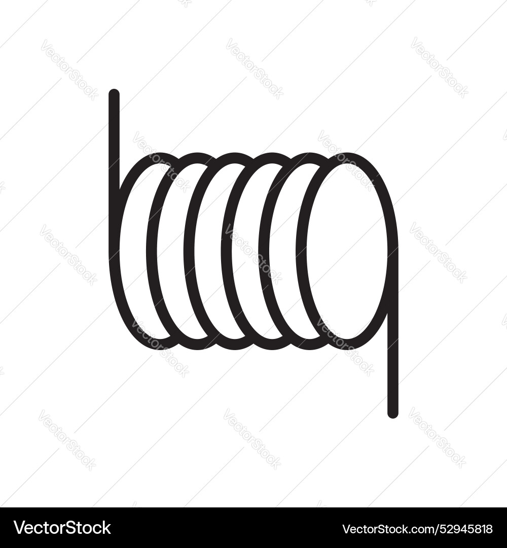 Wire coil line icon isolated on white background Vector Image