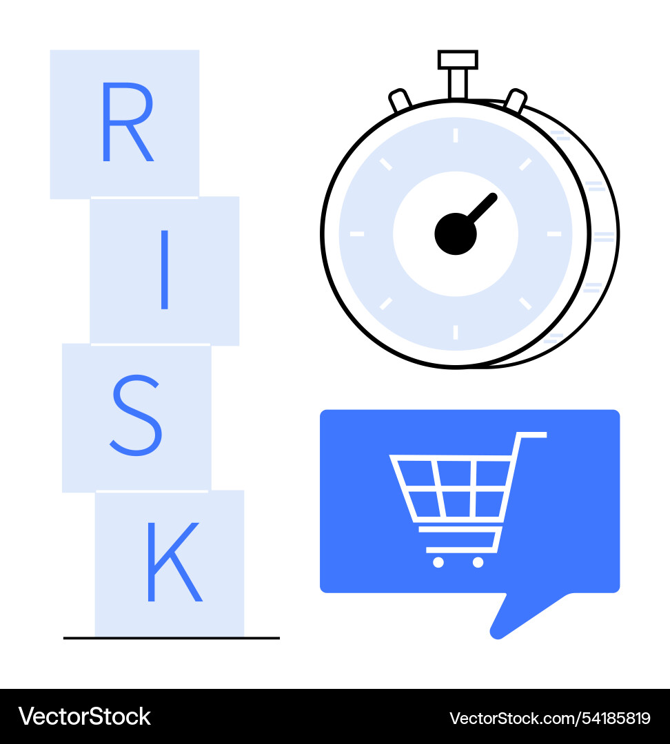 Analyzing e-commerce risk and time management Vector Image