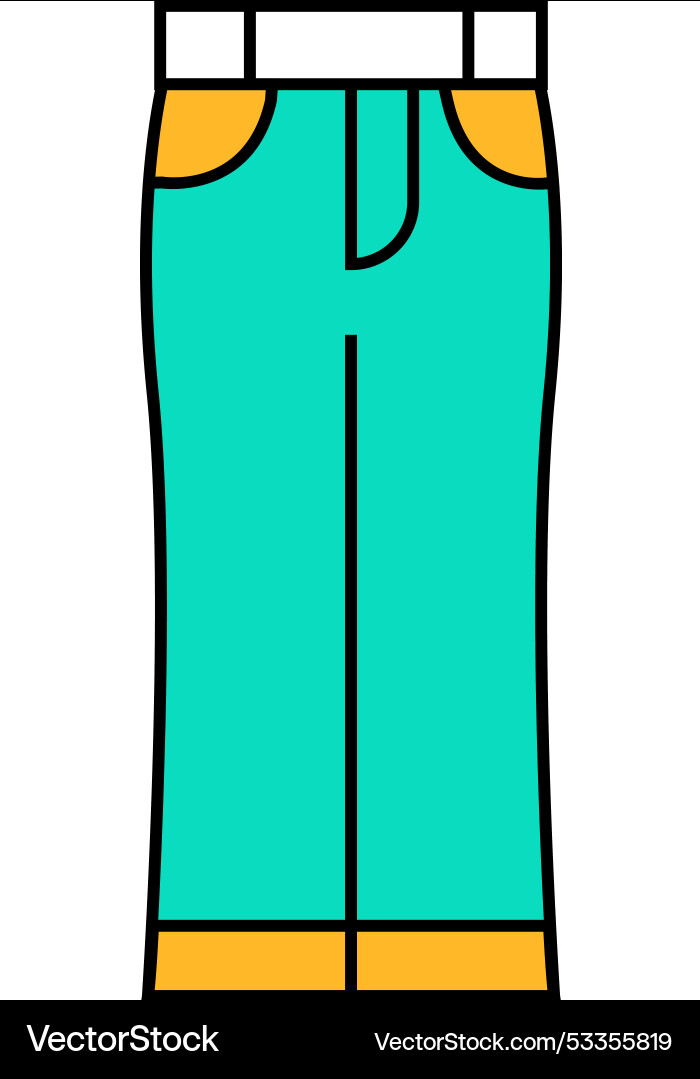 Bootcut pants clothes icon color Royalty Free Vector Image