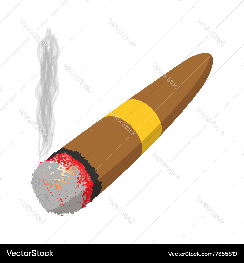 Brown cigar burned cartoon icon Royalty Free Vector Image