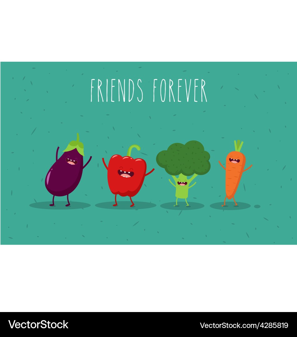Cute Vegetable Cartoon Characters Royalty Free Vector Image