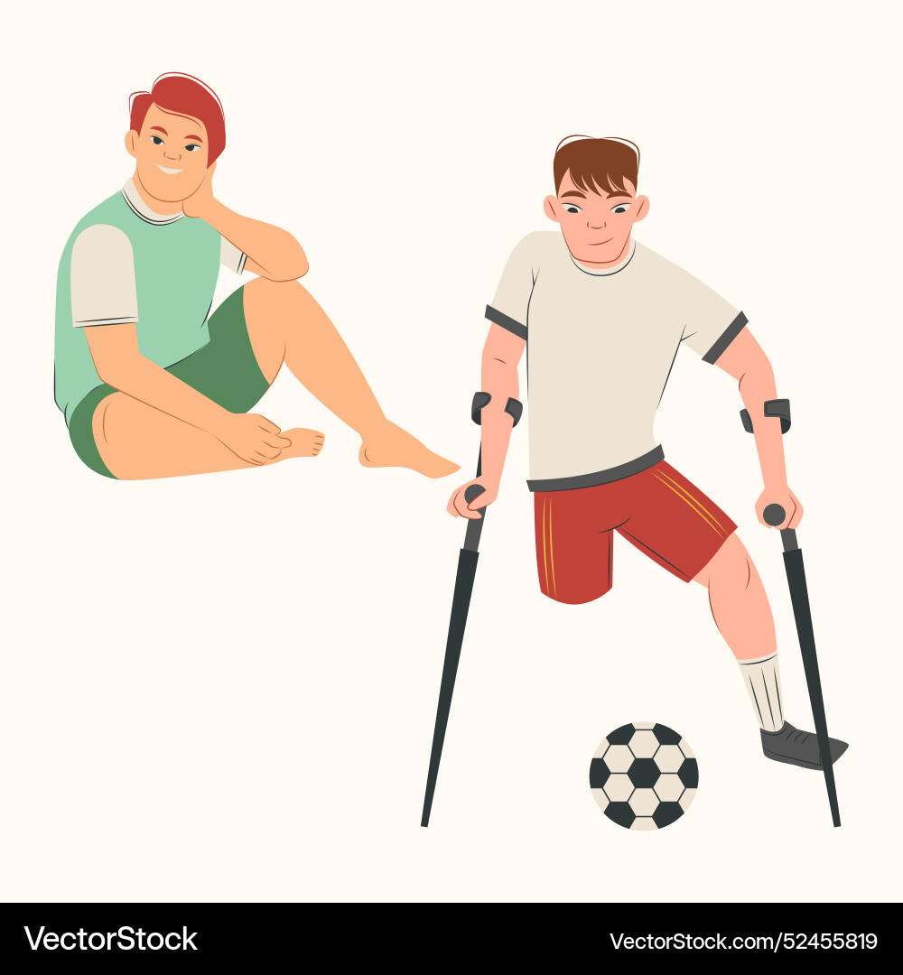 Hand drawn people with disabilities Royalty Free Vector