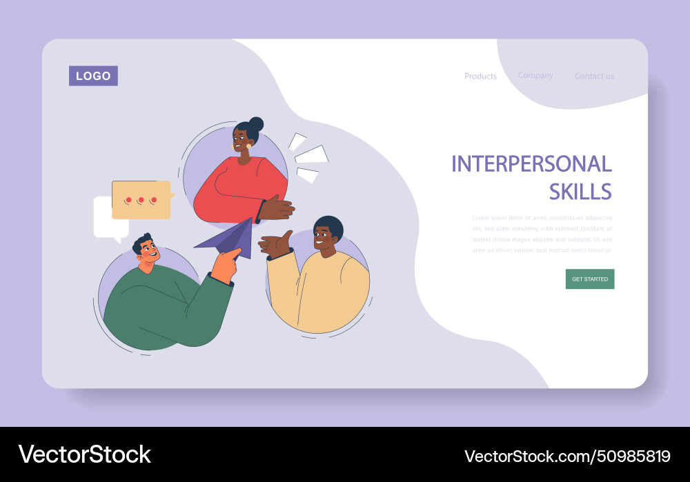 Interpersonal skills theme Royalty Free Vector Image