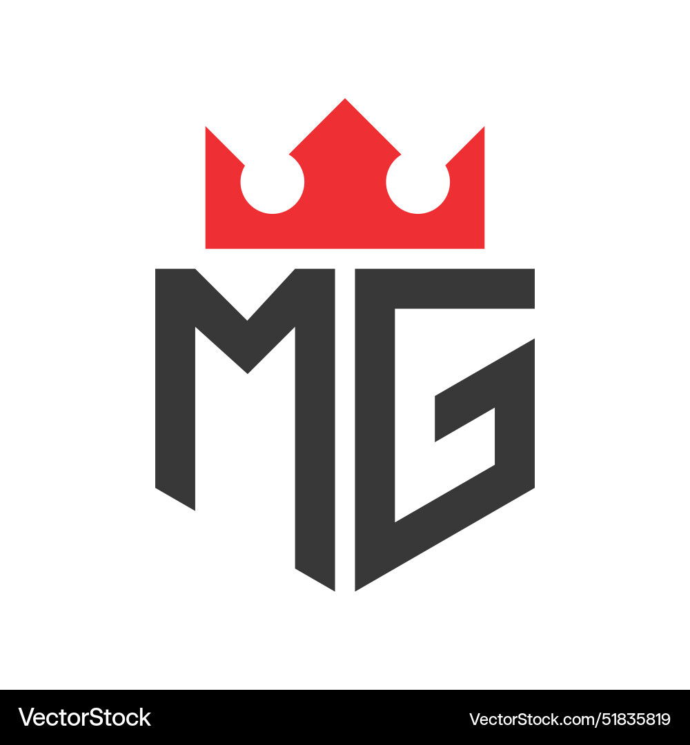 Letter mg crown logo Royalty Free Vector Image