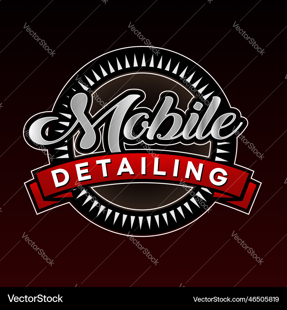 Mobile detailing logo design Royalty Free Vector Image