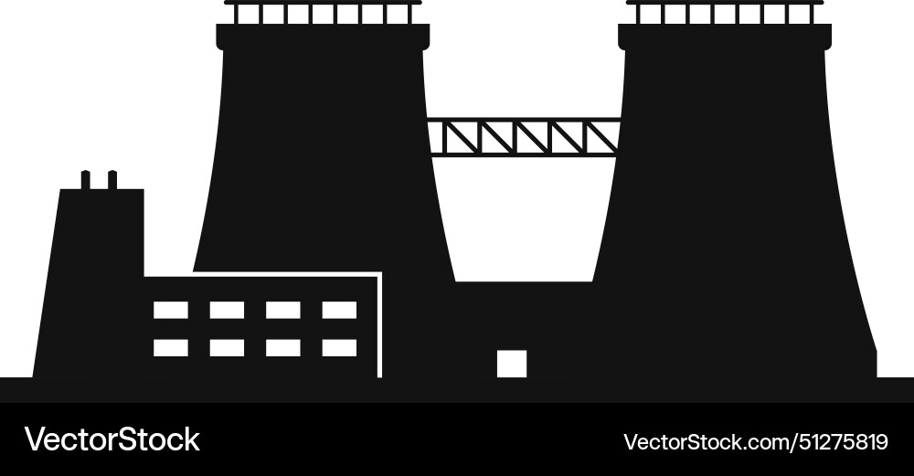 Nuclear power plant industrial energy generation Vector Image