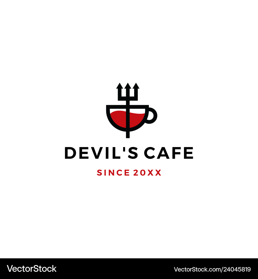 Pitchfork Devil Mug Icon Royalty Free Vector Image