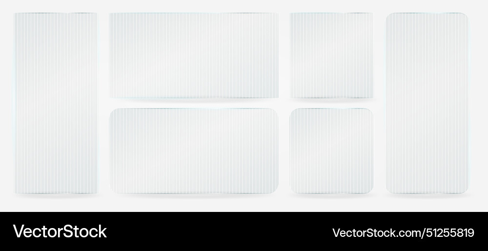 Ribbed glass effect transparent plastic glossy Vector Image
