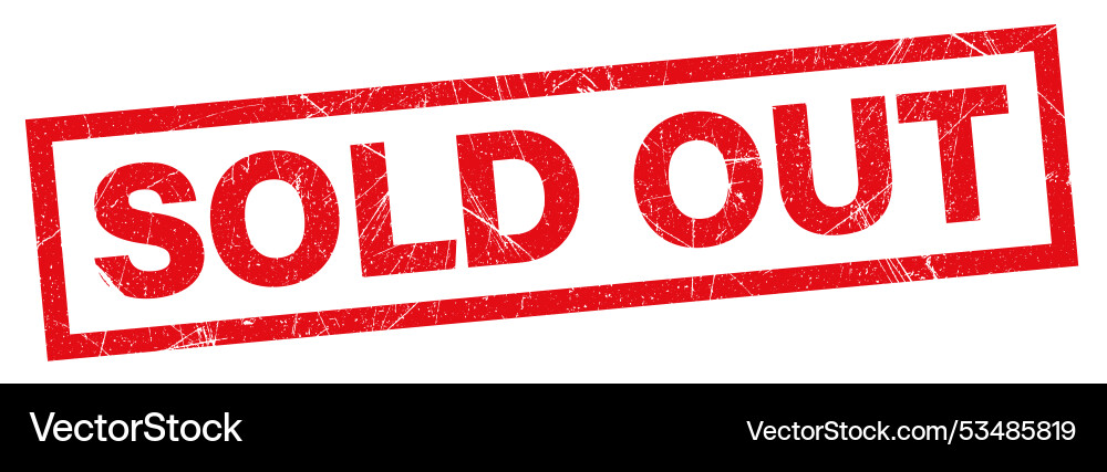 Sold out sign label stamp red rubber Royalty Free Vector