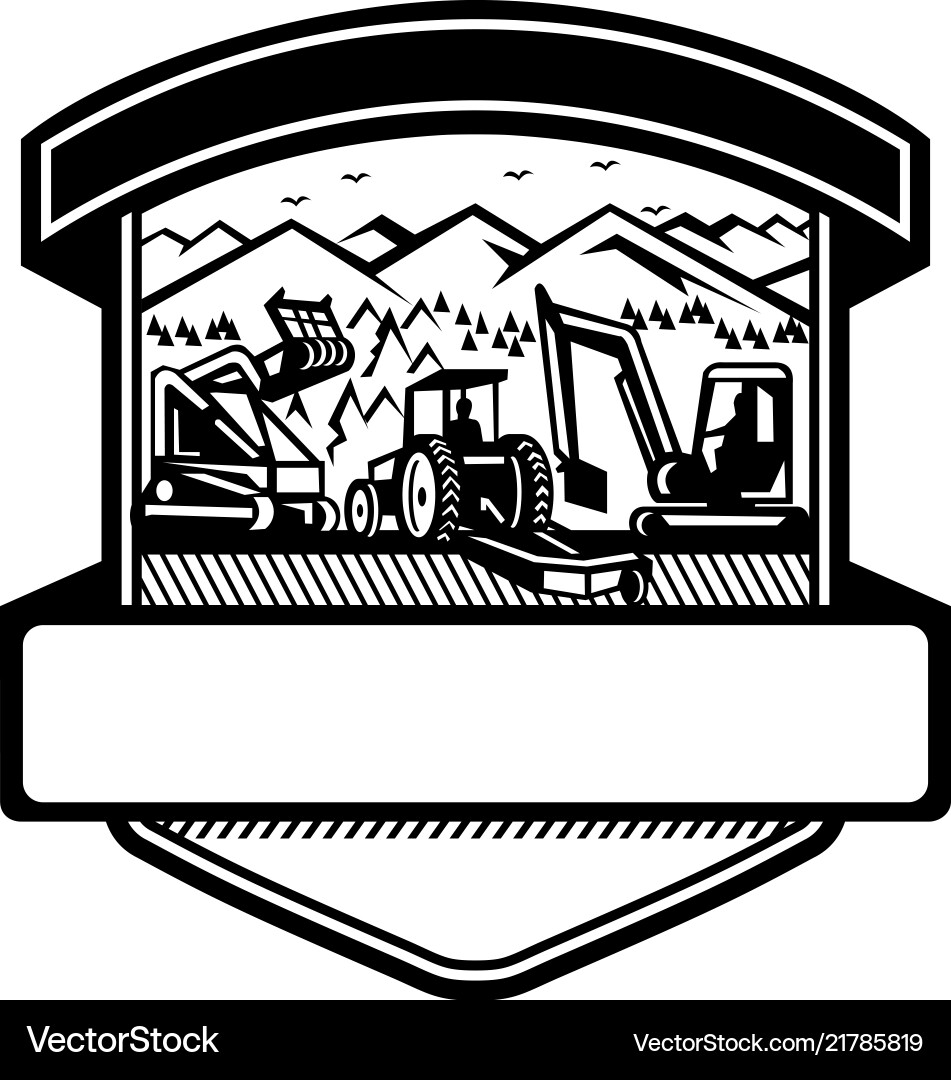 Tree mulching bush hogging excavation services Vector Image