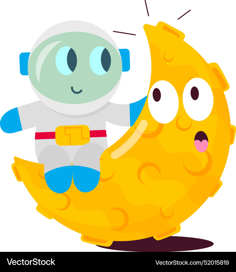 Weba comic style sticker of moon explorer Vector Image