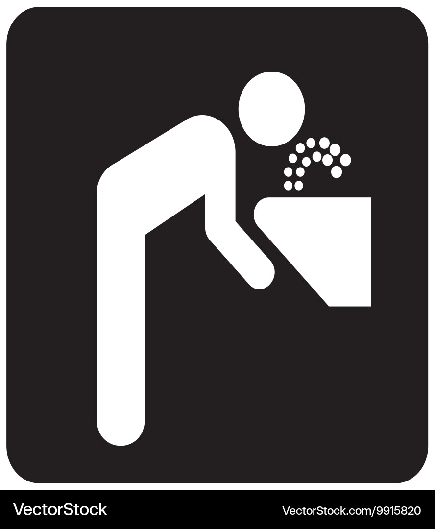 Drinking fountain sign Royalty Free Vector Image