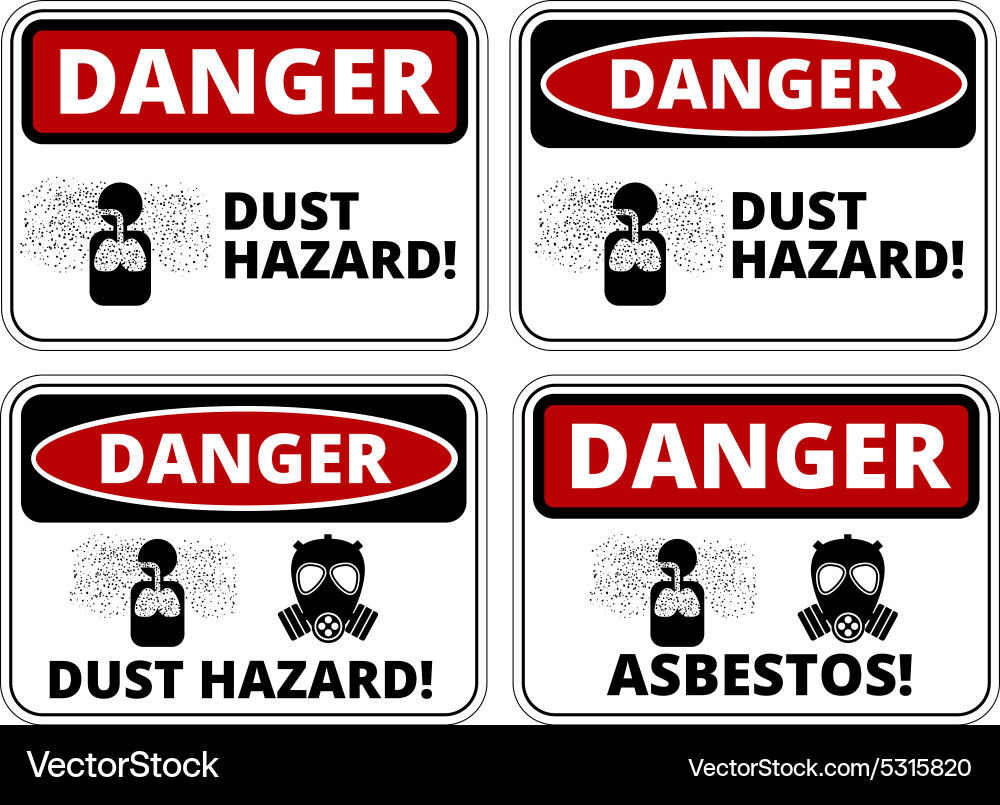 Dust Hazard Warning Signs Royalty Free Vector Image