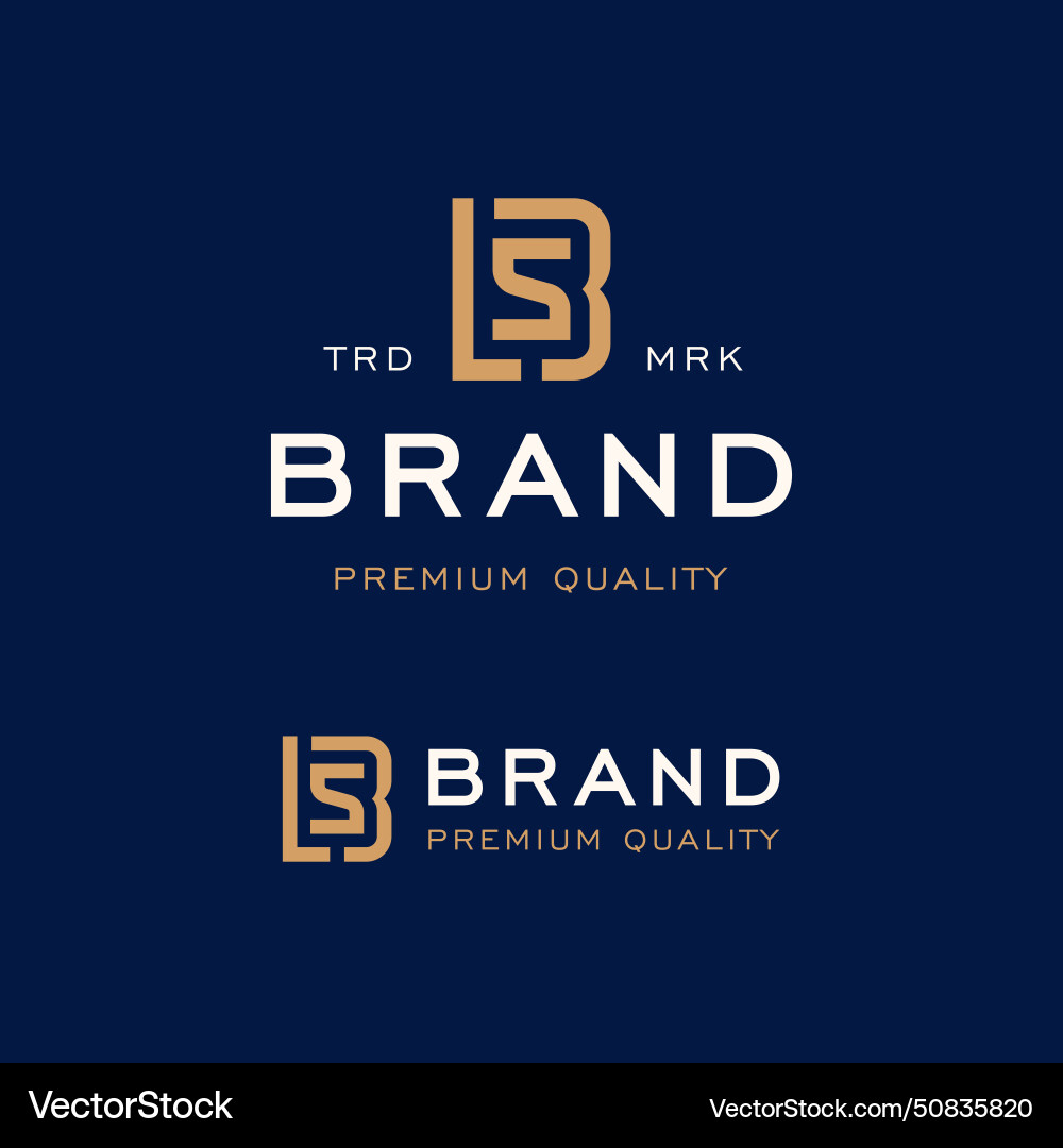 Monogram initial letter lsb logo design Royalty Free Vector