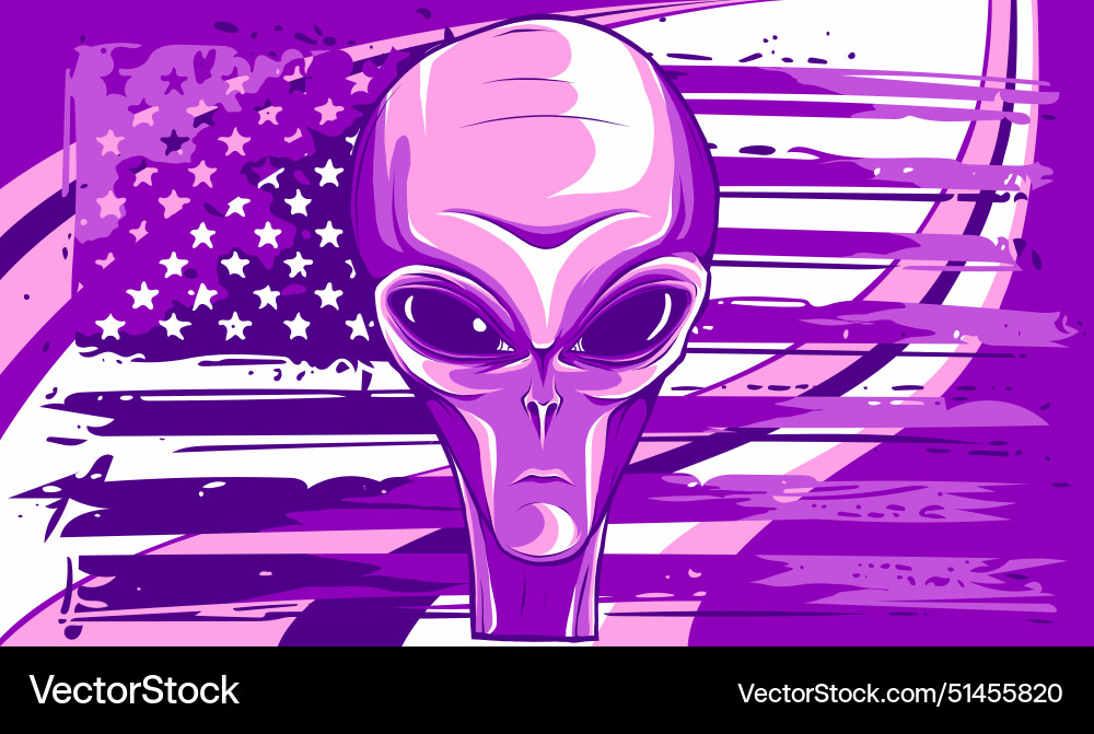 Of alien head face with Royalty Free Vector Image