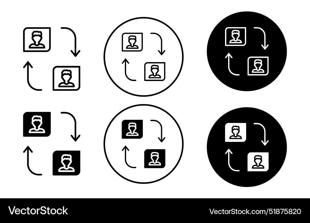 Peer to icon outline flat Royalty Free Vector Image