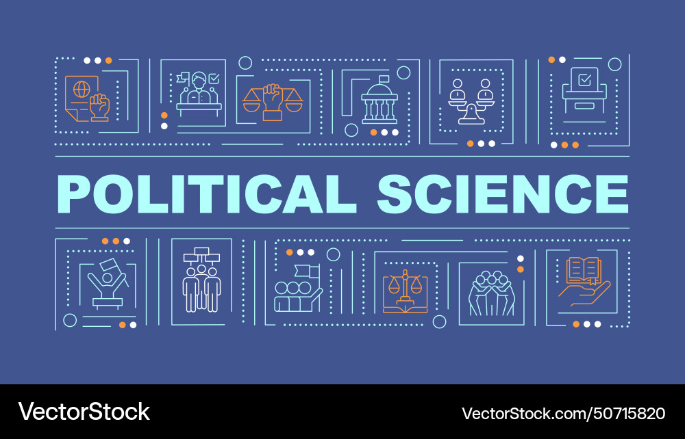 Political science turquoise word concept Vector Image