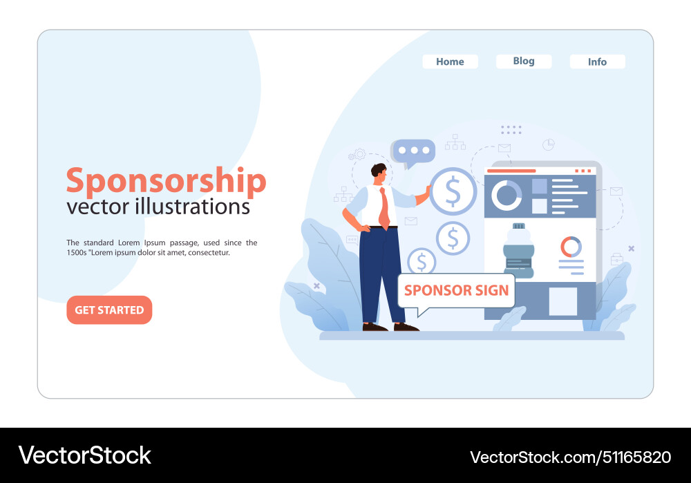 Professional presenting sponsorship opportunities Vector Image