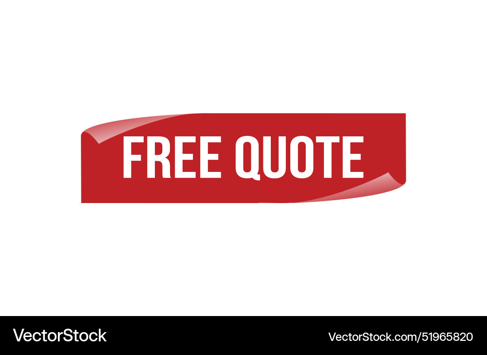 Red banner free quote on white background Vector Image