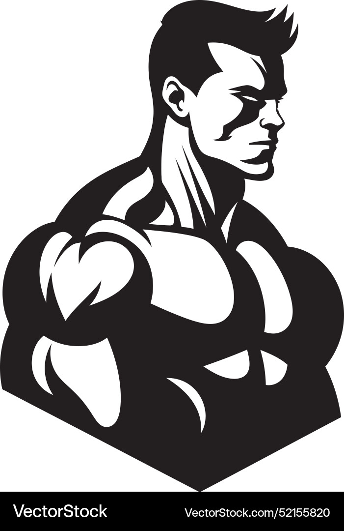 Strength within a bodybuilders silhouettea study Vector Image