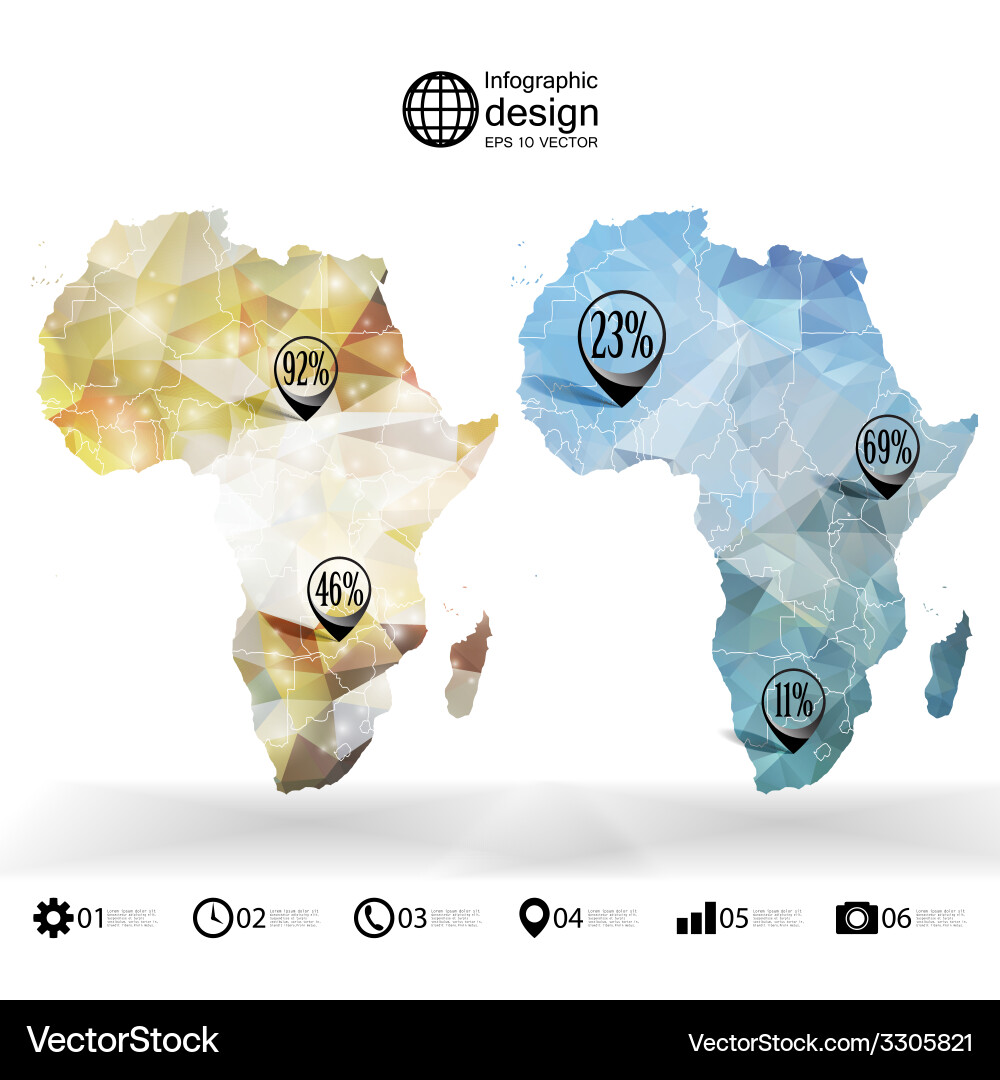 Africa map template triangle design infographics Vector Image