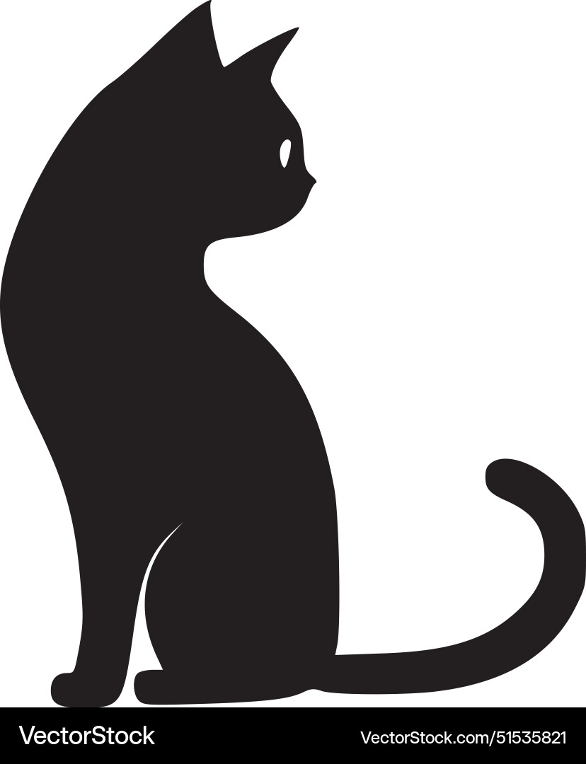 Cat - black and white isolated icon Royalty Free Vector