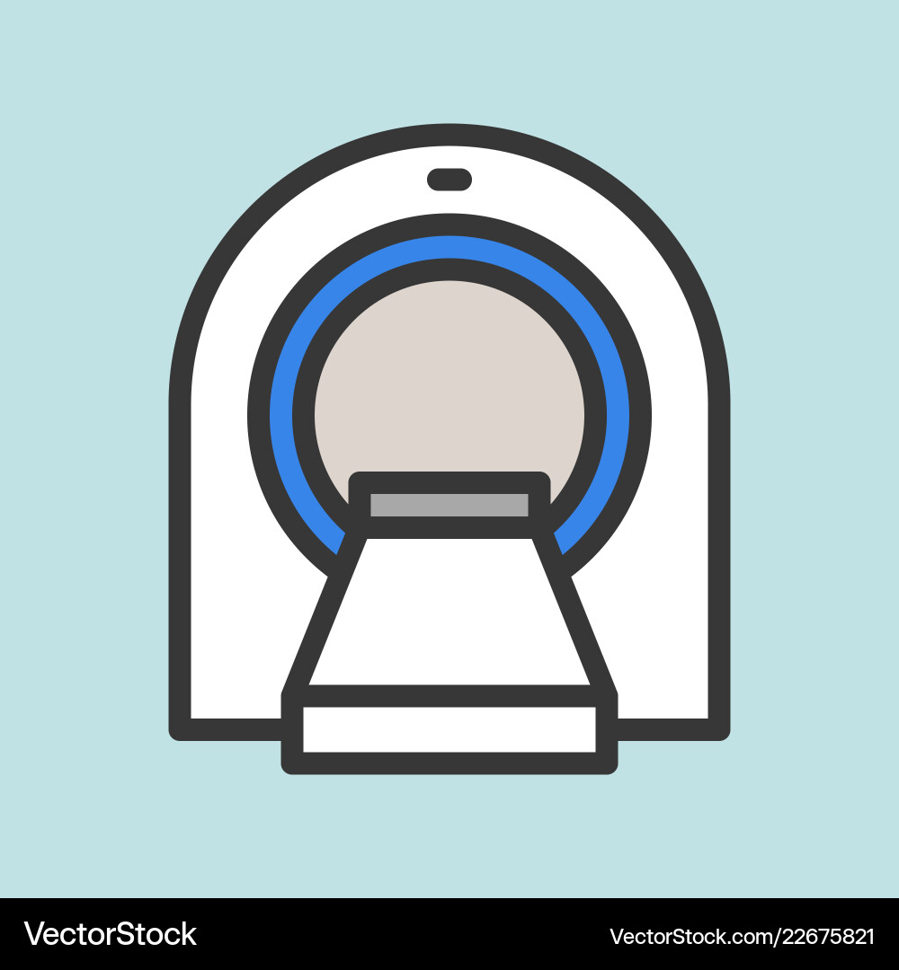 Ct scan filled outline icon hospital set Vector Image