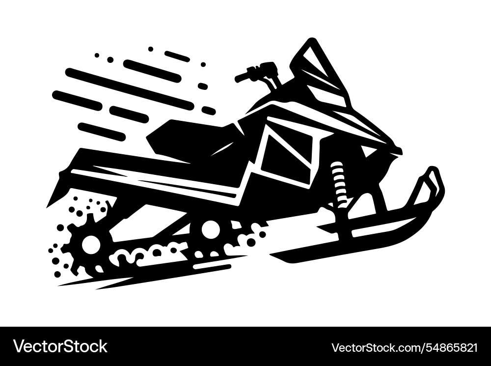 Download snowmobile silhouette for outdoor Vector Image