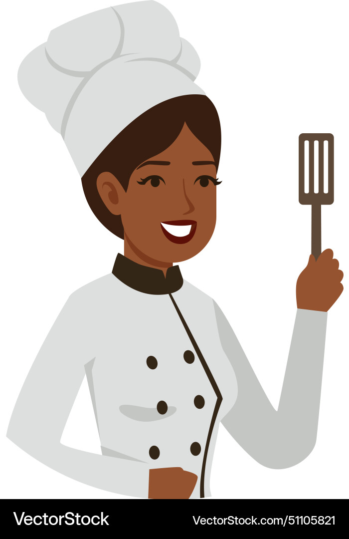 Female chef cartoon character professional Vector Image