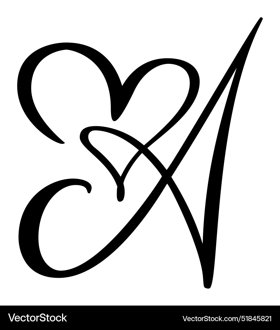 Hand drawn calligraphy love letter Royalty Free Vector Image