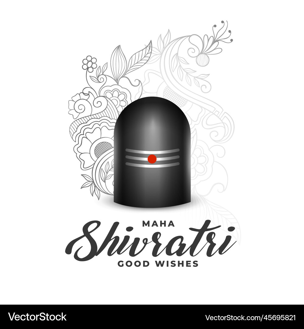 Maha shivratri devotional card with shivling Vector Image