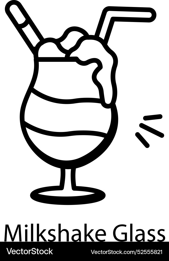 Milkshake glass Royalty Free Vector Image - VectorStock